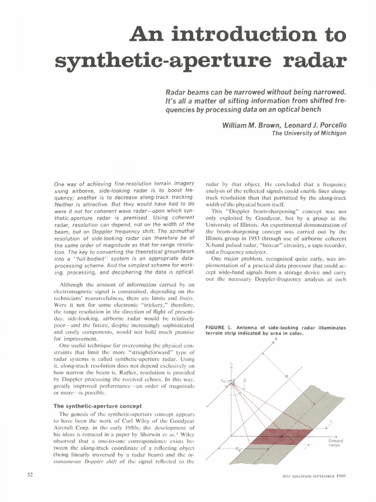 An Introduction To Synthetic-Aperture Radar | PDF | Radar | Optics