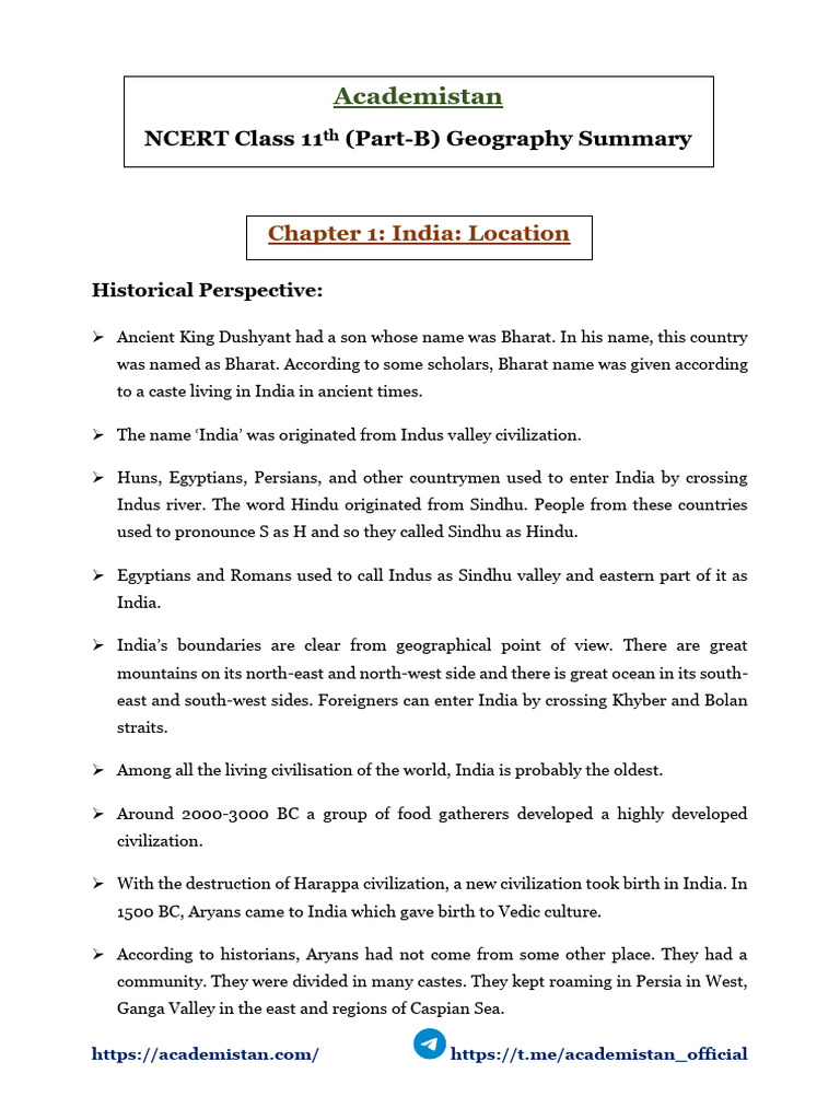 NCERT Class 11 Geography: Chapter 2 Summary | PDF | Monsoon | Himalayas