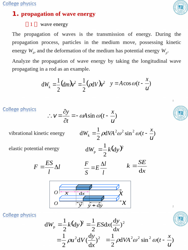 7-2 Energy of Wave | PDF | Waves | Motion (Physics)