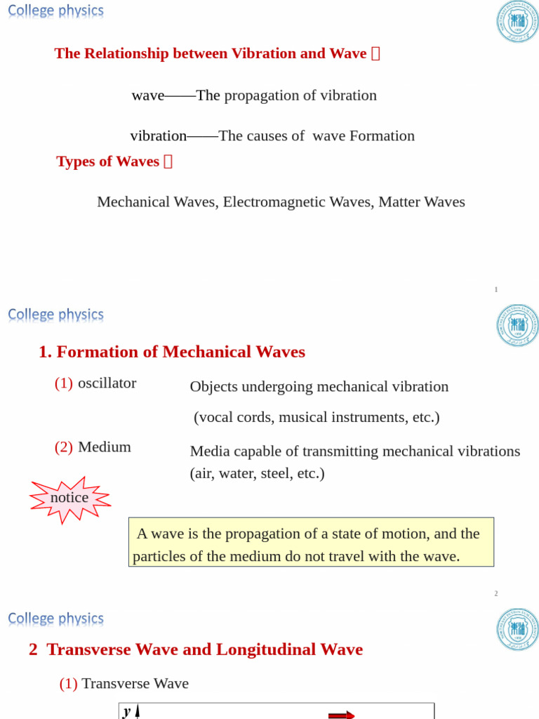 7-1 Mechanical Wave | PDF | Waves | Oscillation