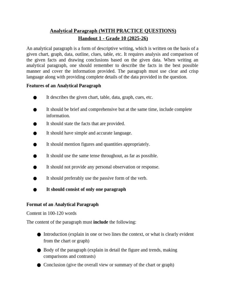Analytical Paragraph Writing Guide | PDF | Adolescence | Poverty