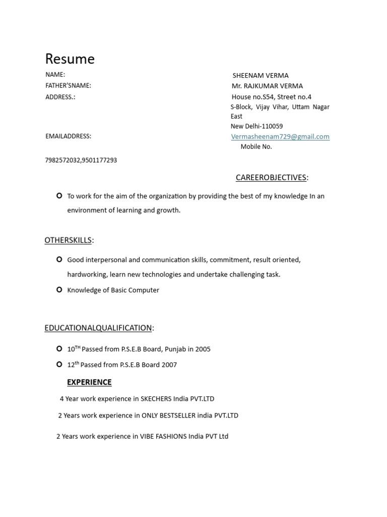 Sheenam Resume | PDF