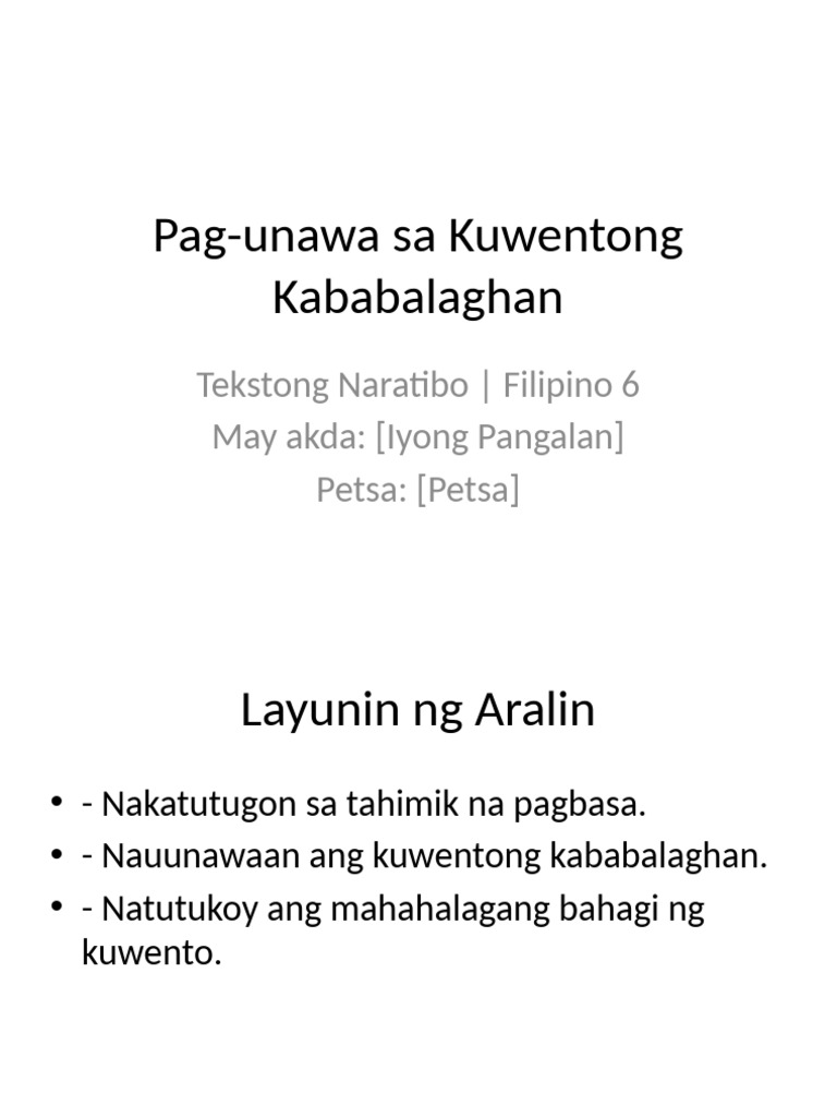 Presentasyon Kuwentong Kababalaghan | PDF