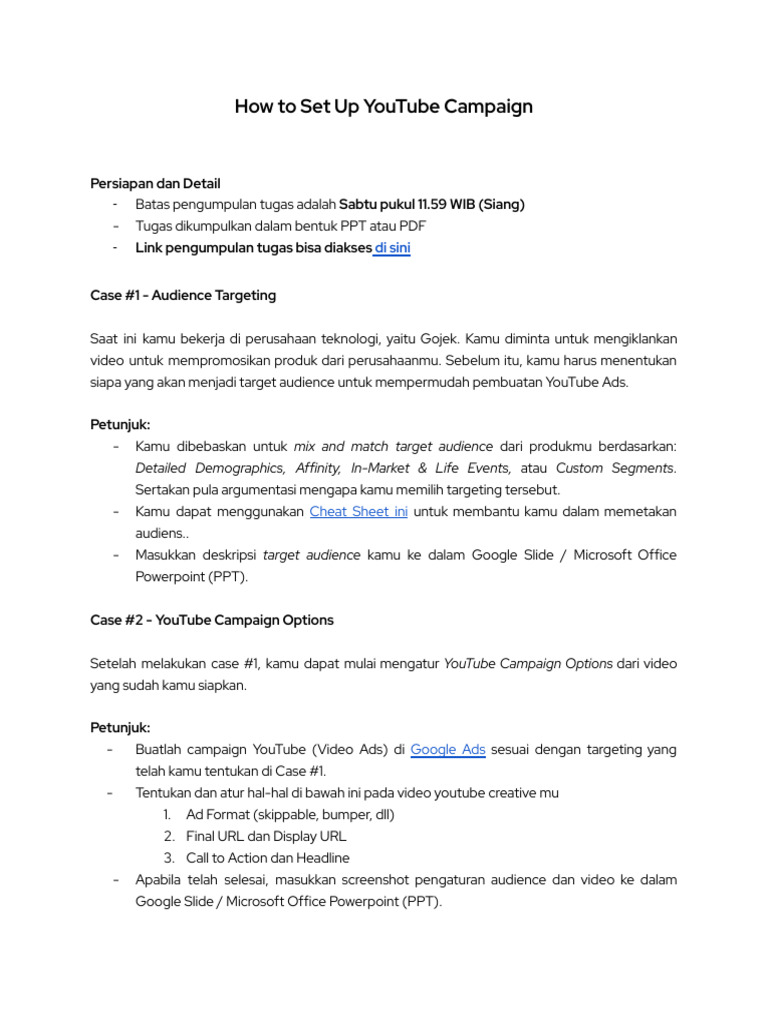 Panduan Kampanye YouTube untuk Gojek | PDF