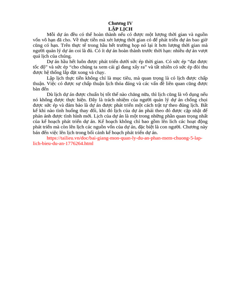 Lap Lich Quan Ly Thoi Gian | PDF