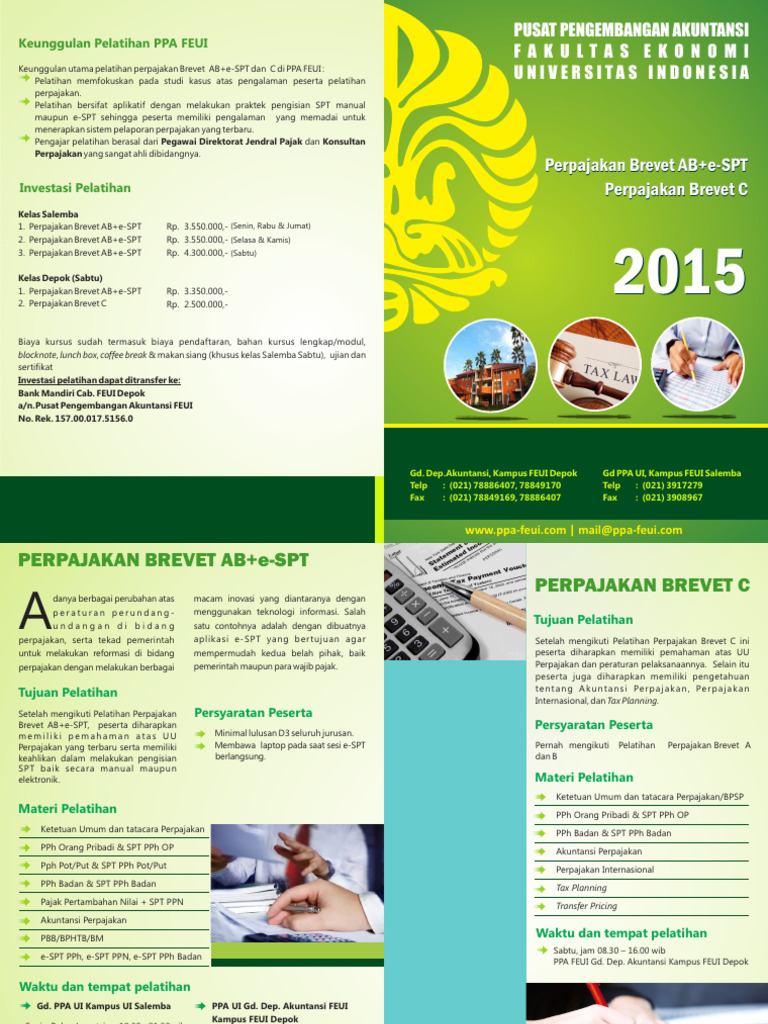Brosur Ppak Ui Brevet Pajak Ui | PDF