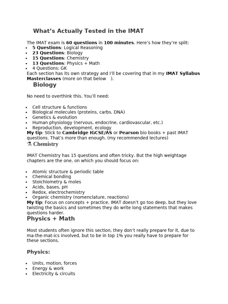 ? What Study in IMAT | PDF