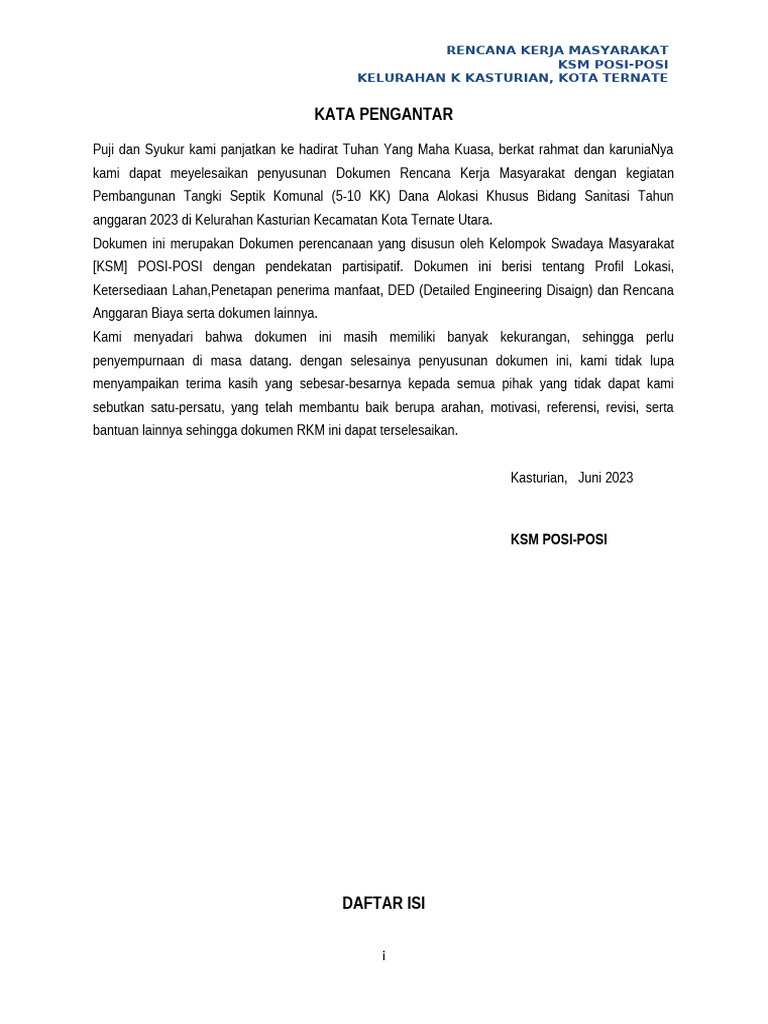 Dokumen RKM KASTURIAN - 2023 | PDF