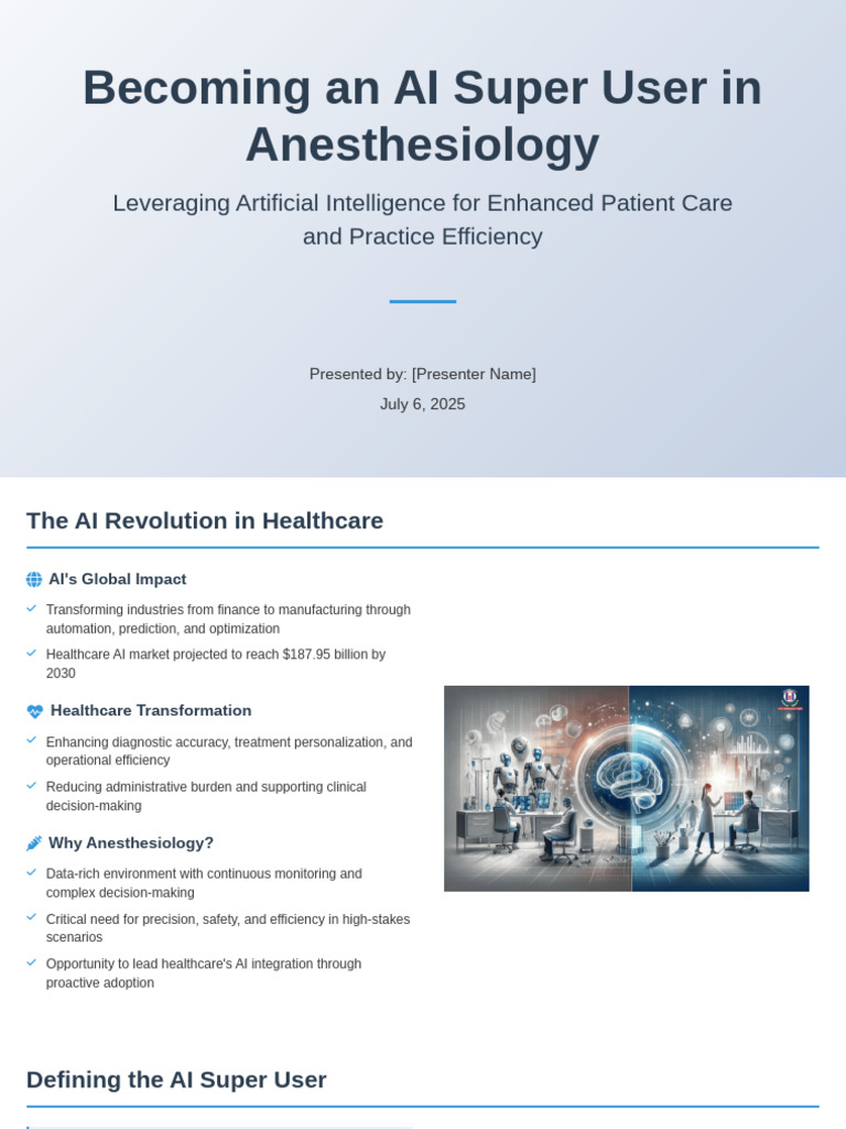 Becoming An AI Super User in Anesthesiology | PDF | Artificial ...