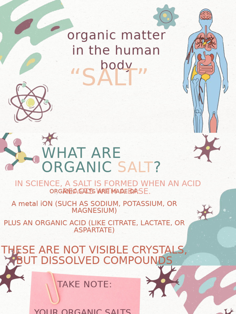Importance of Organic Salts in the Body | PDF