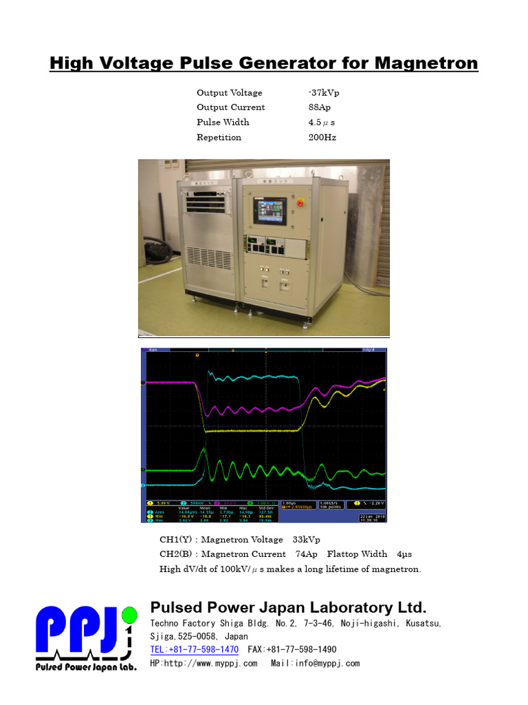 High Voltage Pulse Generator Specs | PDF