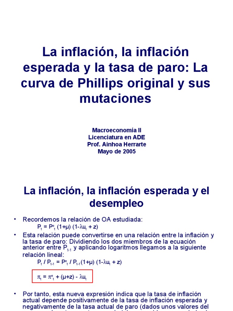 La Curva de Phillips | PDF | Curva de Phillips | Inflación