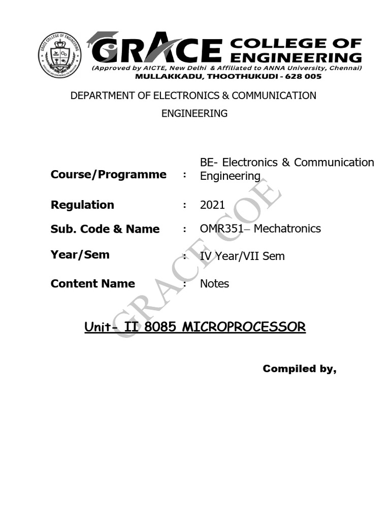 8085 Microprocessor Overview and Architecture | PDF | Microcontroller ...