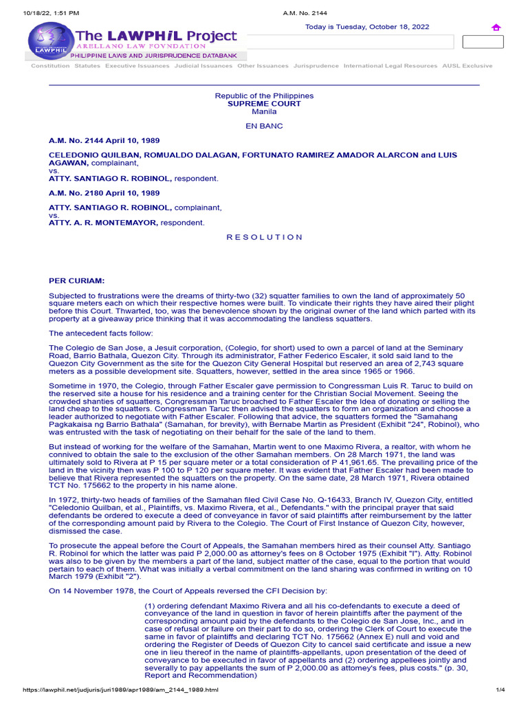 Quilban. v. Robinol | PDF | Lawsuit | Complaint