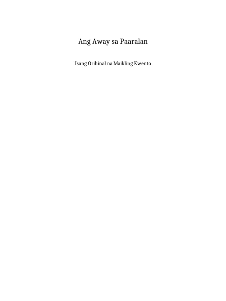 Ang Away Sa Paaralan | PDF