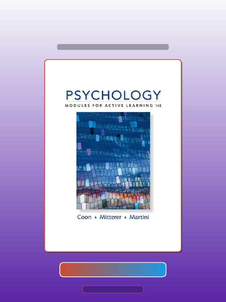 Psychology Modules For Active Learning 14th Edition Coon SOLUTION ...