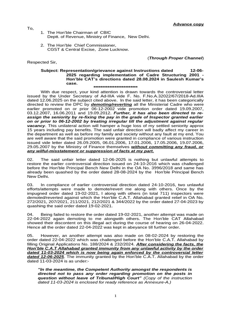 Representation Against Proposed Dpc-2025 | PDF | Judgment (Law ...