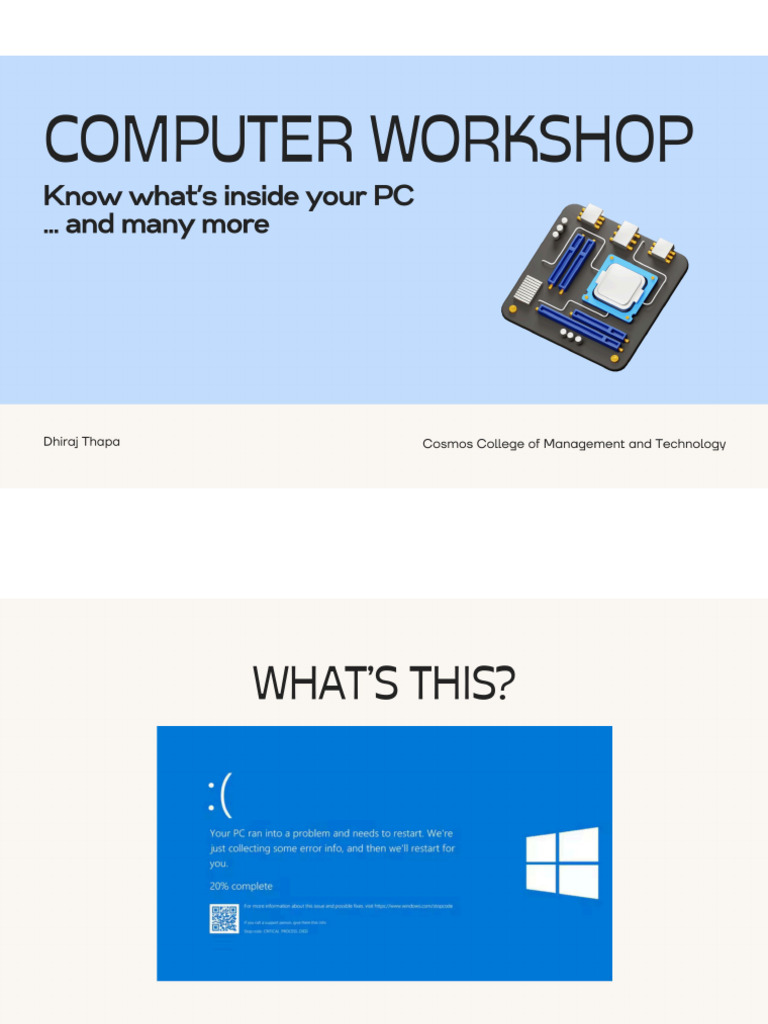 Computer Workshop Intro | PDF