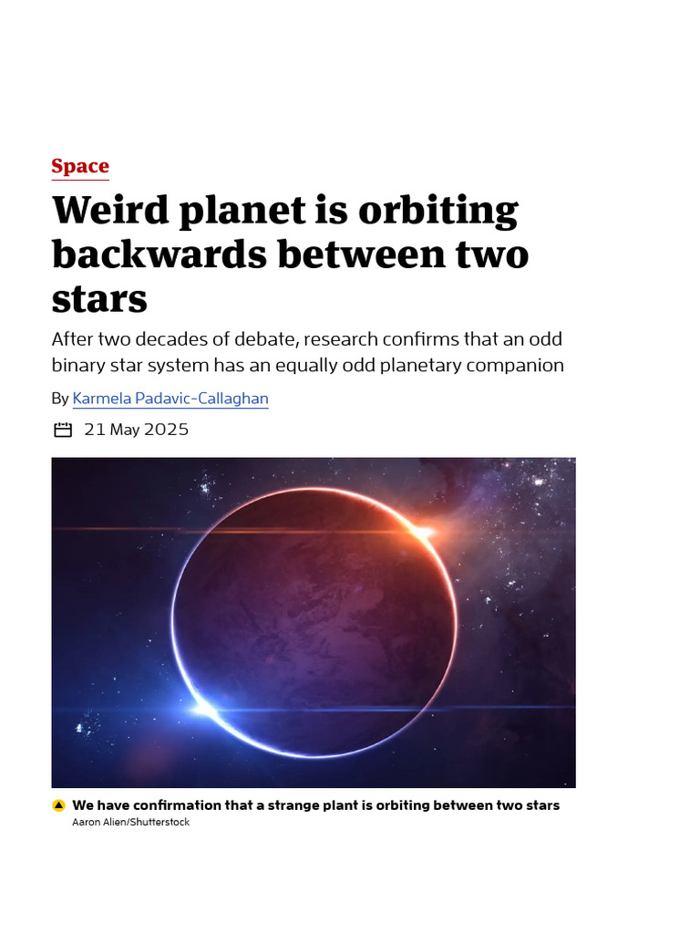 Weird Planet Is Orbiting Backwards Between Two Stars - New Scientist ...