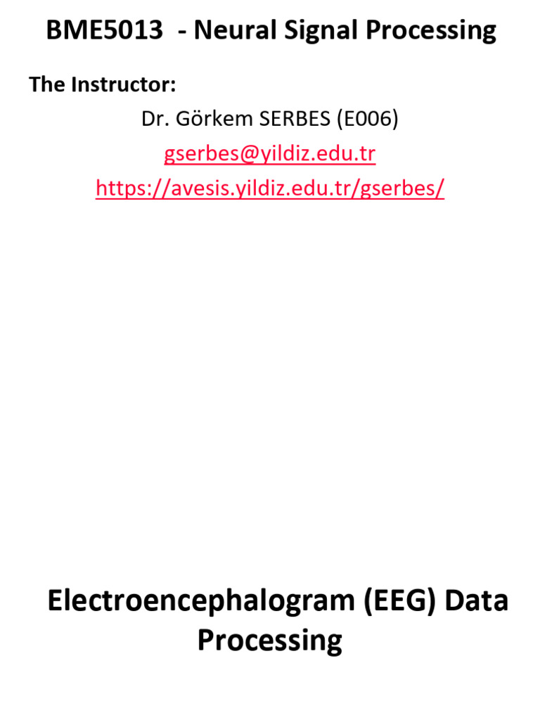 Neural Signal Processing - Lecture8 | PDF | Electroencephalography | Neural Oscillation