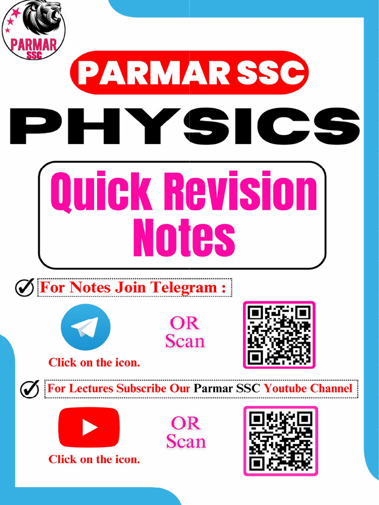 Physics Quick Revision Notes - by Parmar SSC | PDF