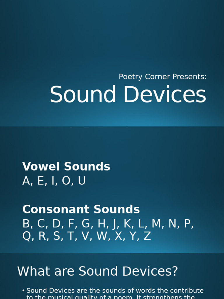 Poetry Sound Devices | PDF | Rhyme | Poetry