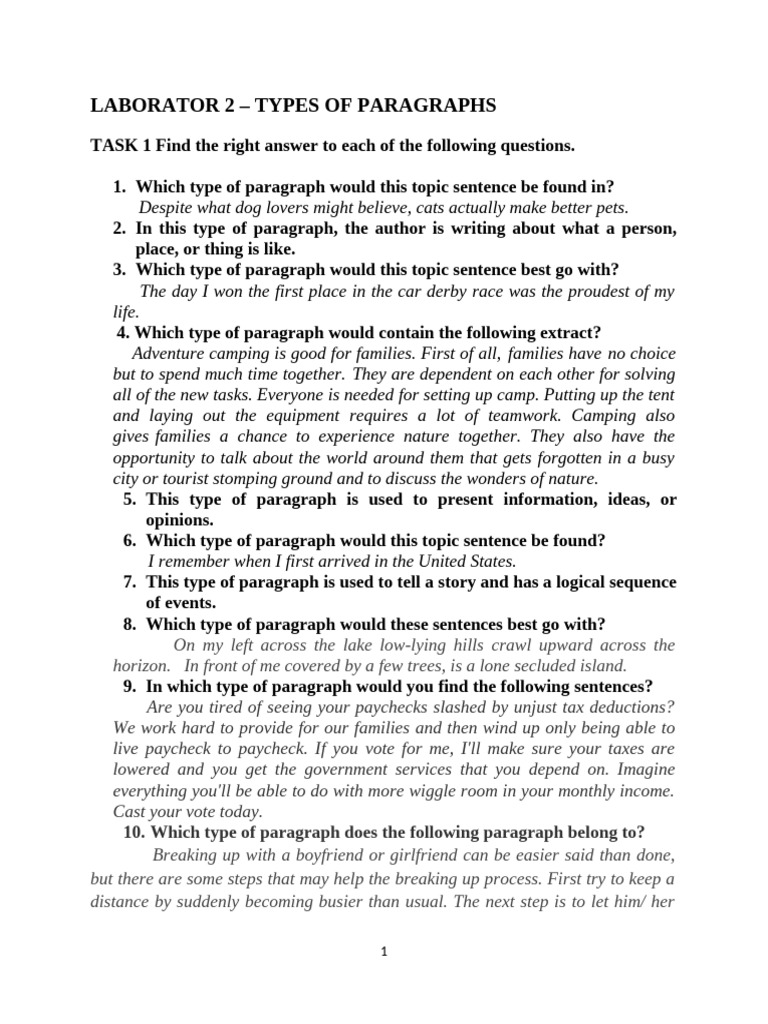 Types of Paragraphs | PDF | Planets | Planetary Science