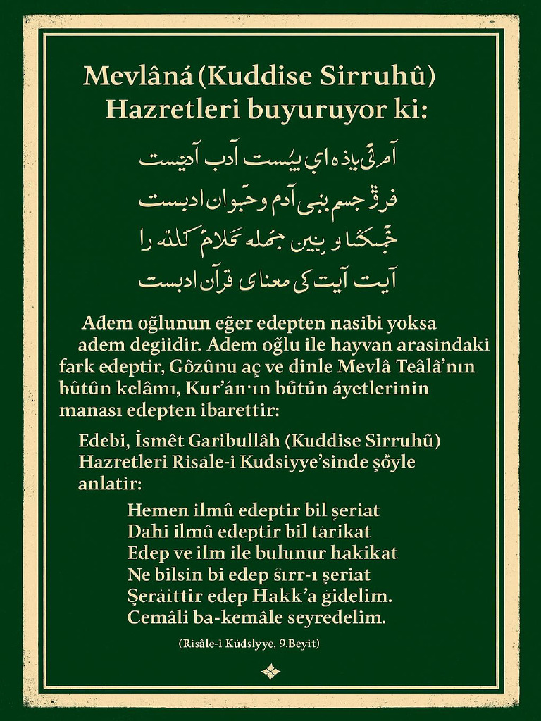 Mevlana Edep Poster | PDF