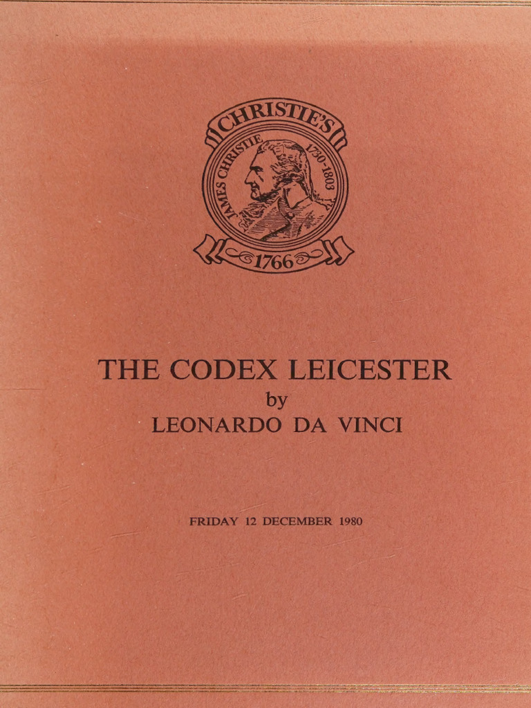 Codex Leicester - Leonardo Da Vinci | PDF | Auction | Value Added Tax