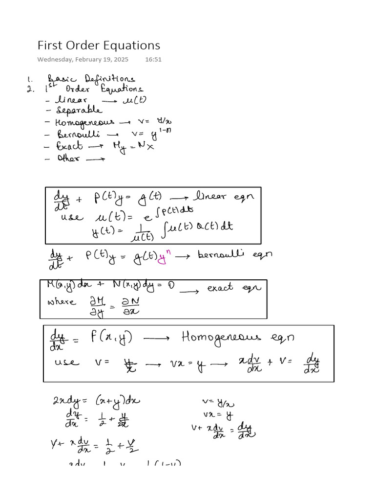 First Order Equations | PDF