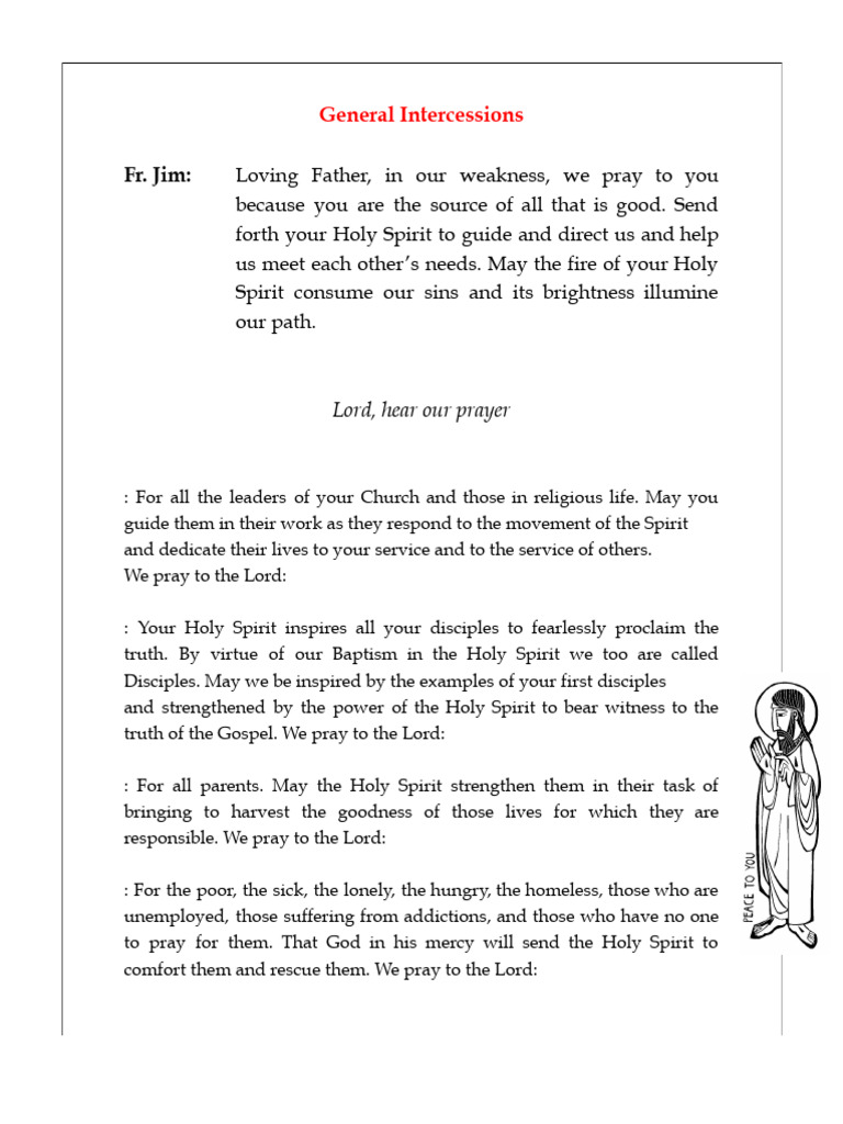 General Intercessions UCS Holy Spirit Mass | PDF
