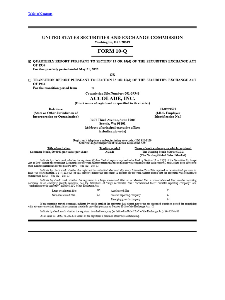 Accolade 10Q | PDF | Goodwill (Accounting) | Intangible Asset