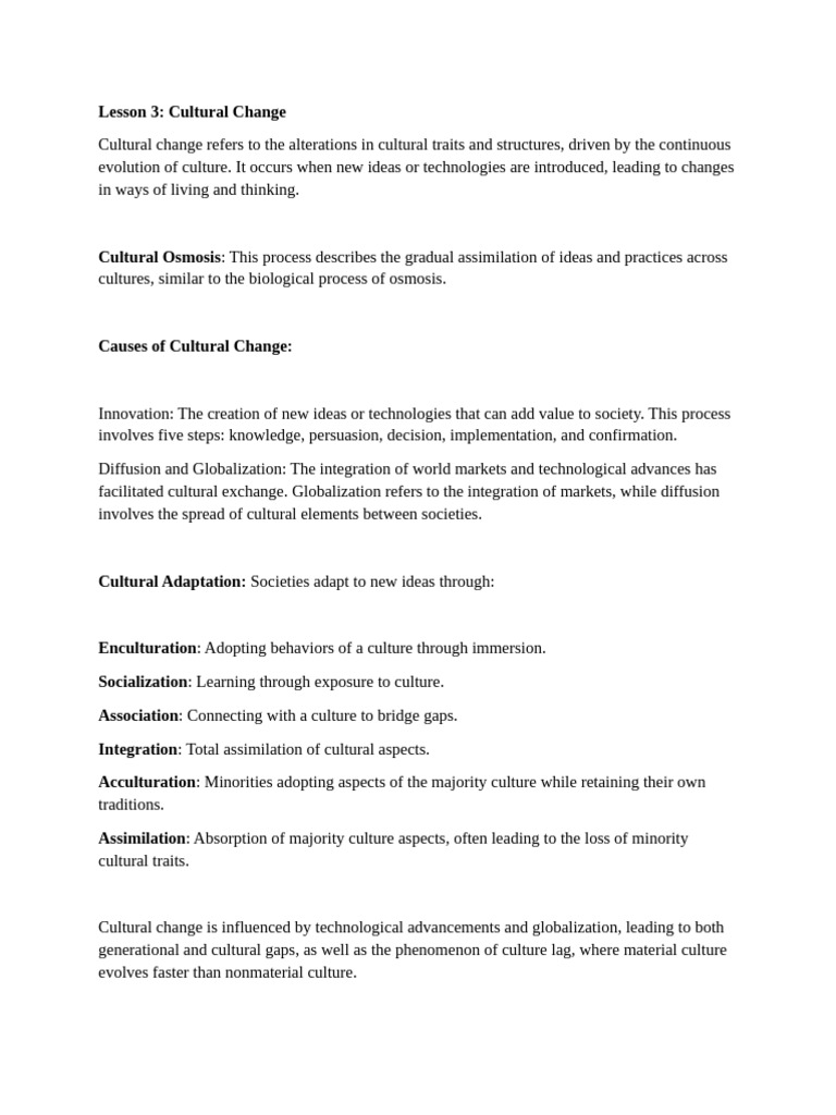 Understanding Cultural Change Dynamics | PDF