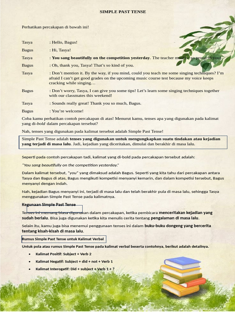 Simple Past Tense | PDF