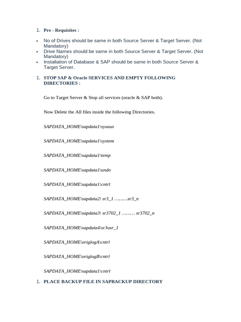Oreacle Backup Restore Process in QAS With Production Backup | PDF