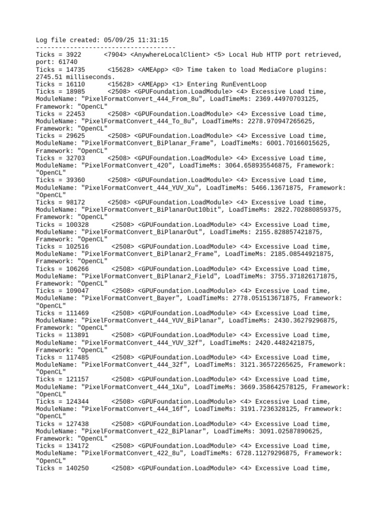 Adobe Media Encoder Log | PDF | Codec | Computing