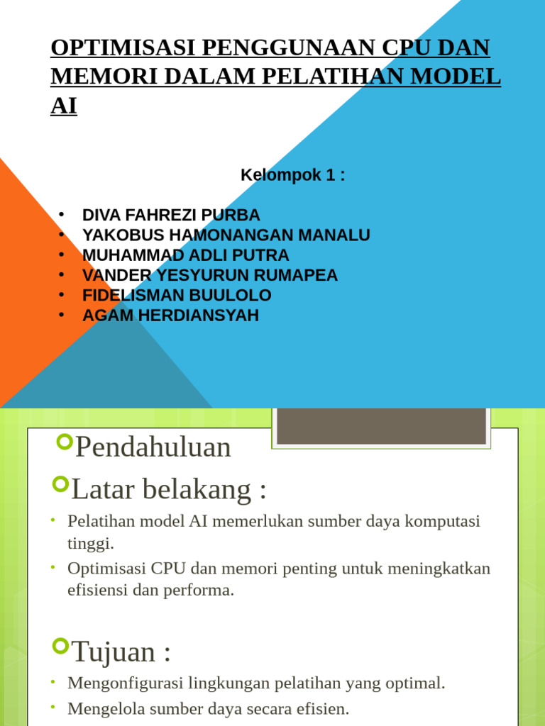 Optimisasi Penggunaan CPU Dan Memori Dalam Pelatihan Model AI Kelompok ...