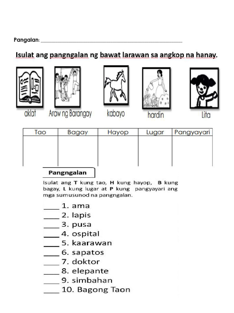 Filipino q1 Week 1 Activity Sheet | PDF