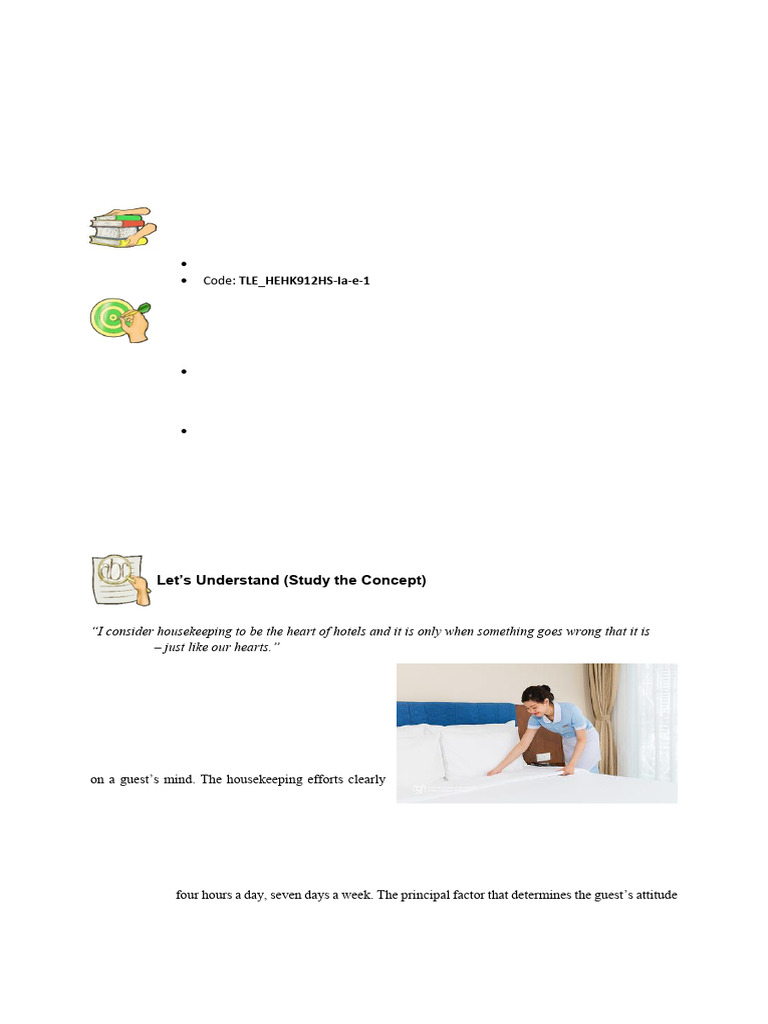 Hotel Housekeeping Services Module 1 | PDF | Hotel | Housekeeping