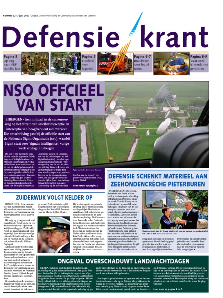 Defensiekrant - Nationale Sigint Organisatie Officieel Van Start | PDF