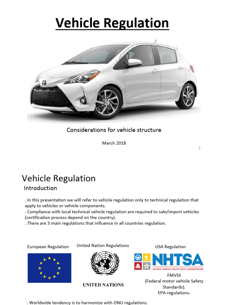 Vehicle Regulation Overview and Compliance | PDF | Land Vehicles ...