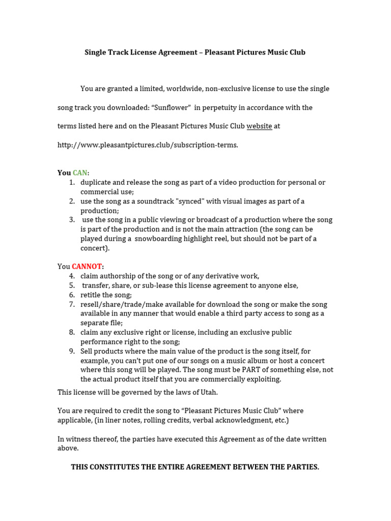 Sunflower License | PDF