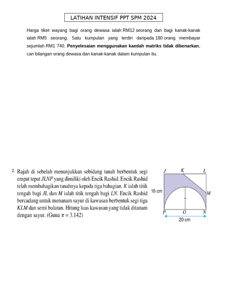 Soalan Ulangkaji PPT SPM 2024 | PDF