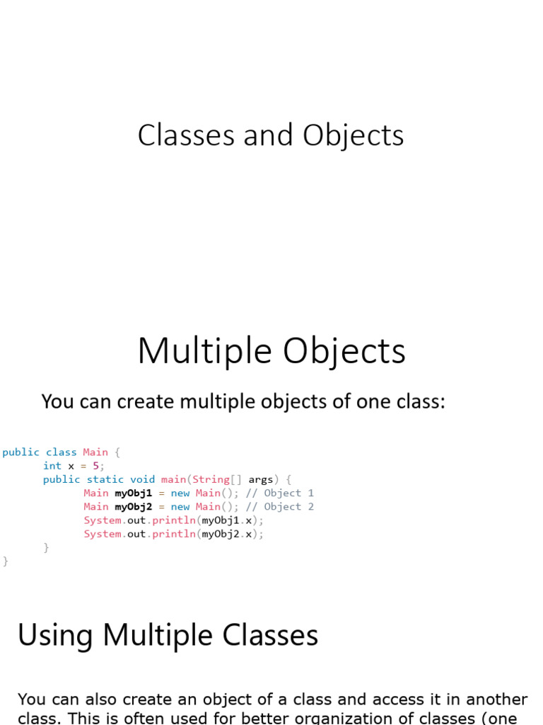 Classes and Objects | PDF
