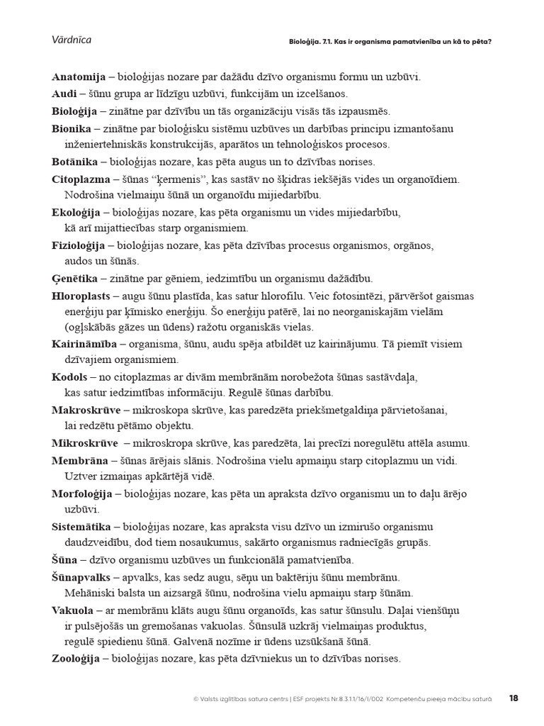 4 Kas Ir Organisma Pamatvieniba | PDF