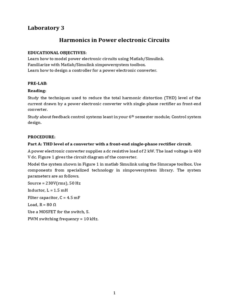 Harmonics in Power Electronic Circuits | PDF | Power Electronics | Rectifier