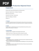 In-house Rejection Procedure Guidelines | PDF