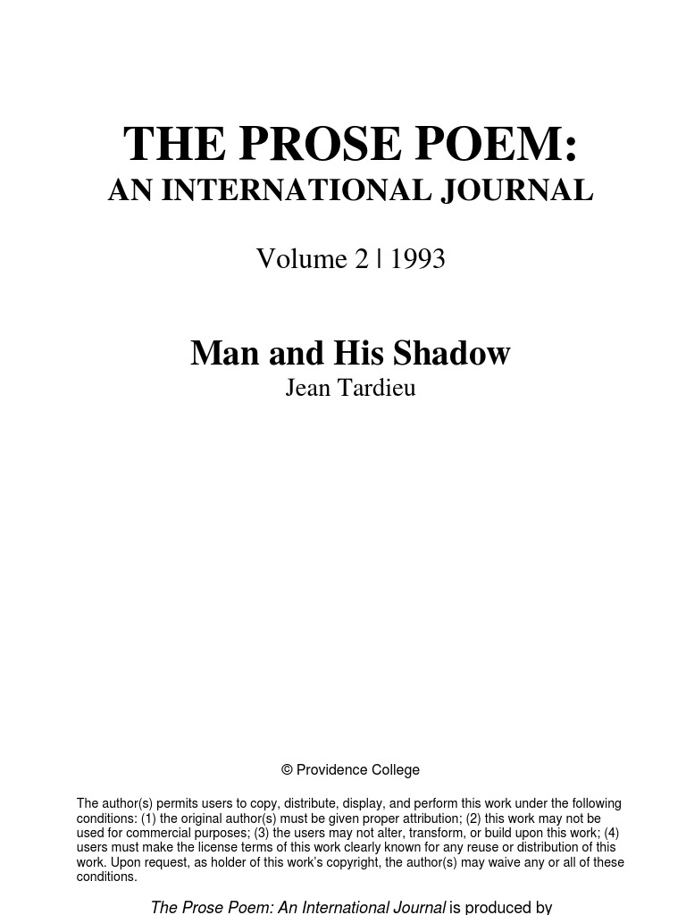 The Man and His Shadow | PDF