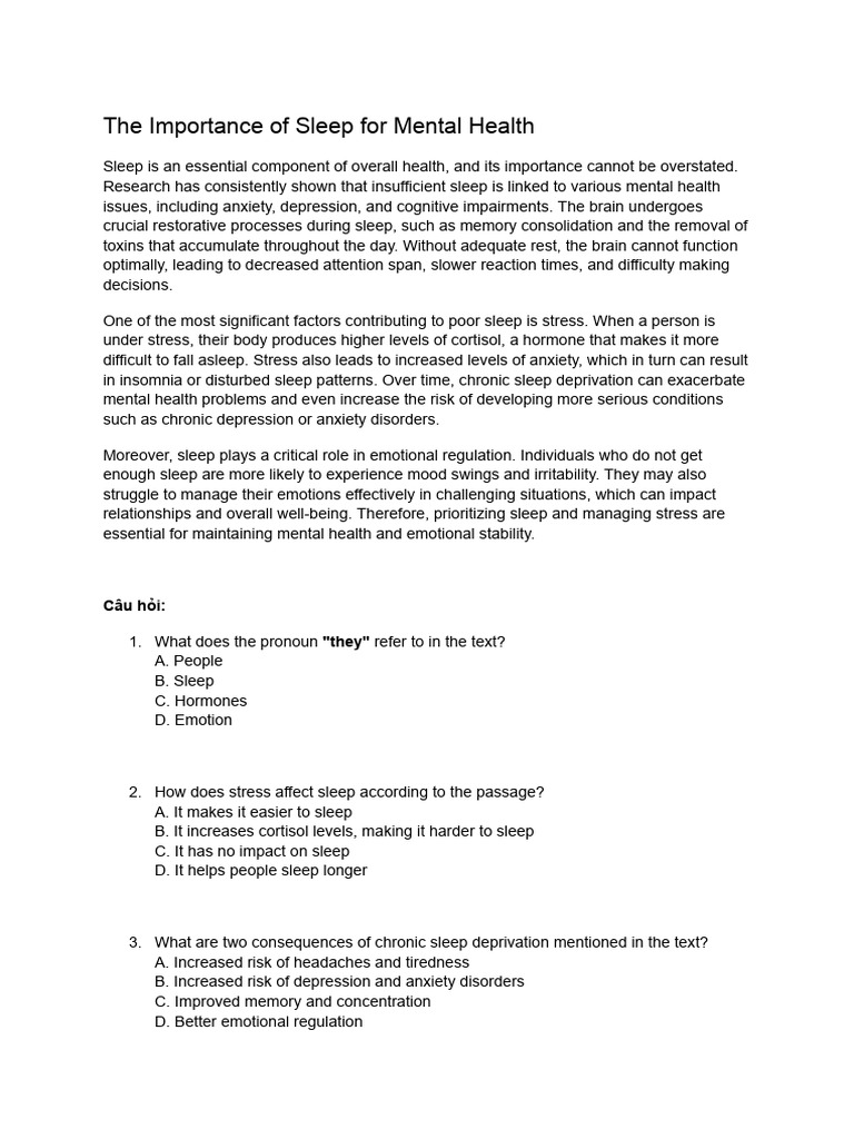 Sleep's Role in Mental Health Wellness | PDF | Sleep | Electric Car