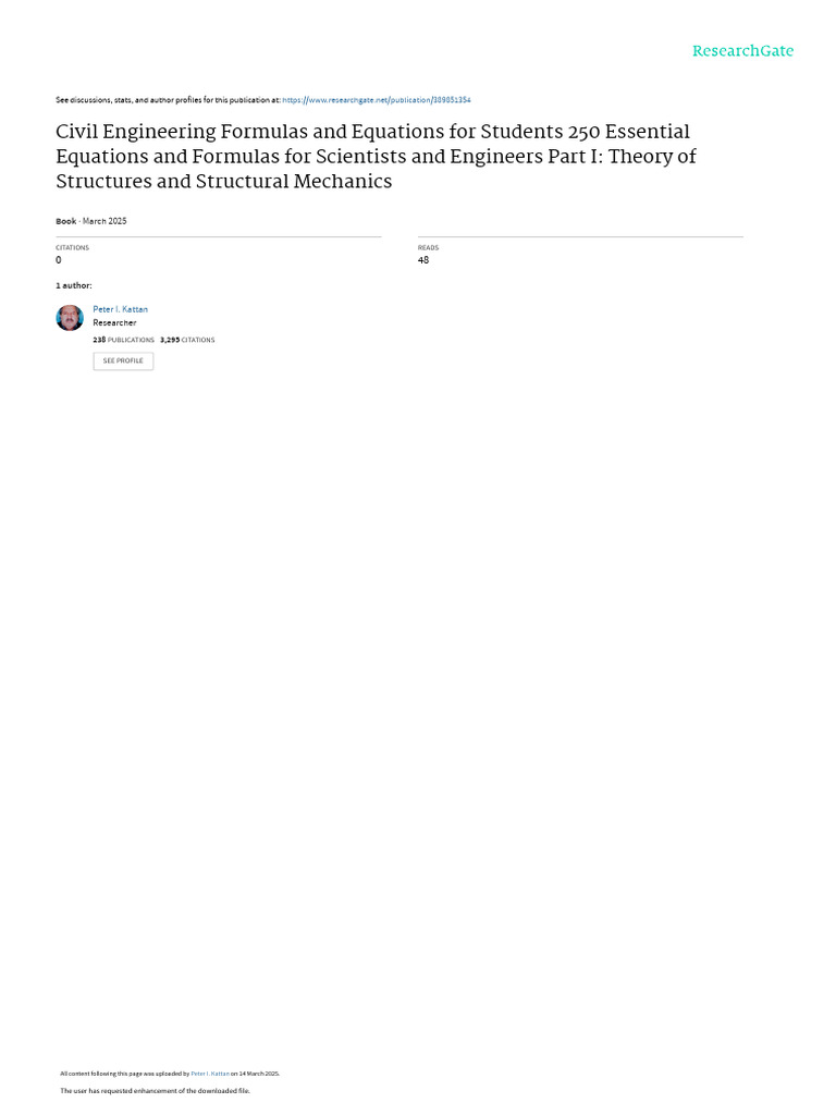 Civil Engineering Formulas and Equations For Students | PDF | Bending ...